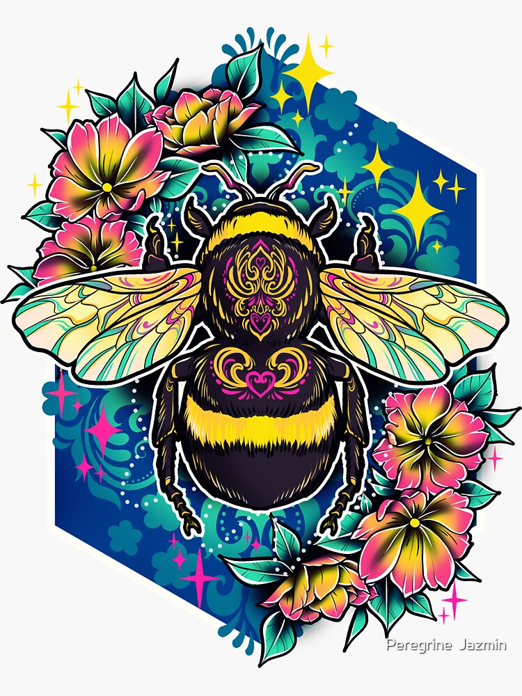 "Bumblebee " Sticker for Sale by retkikosmos | Redbubble