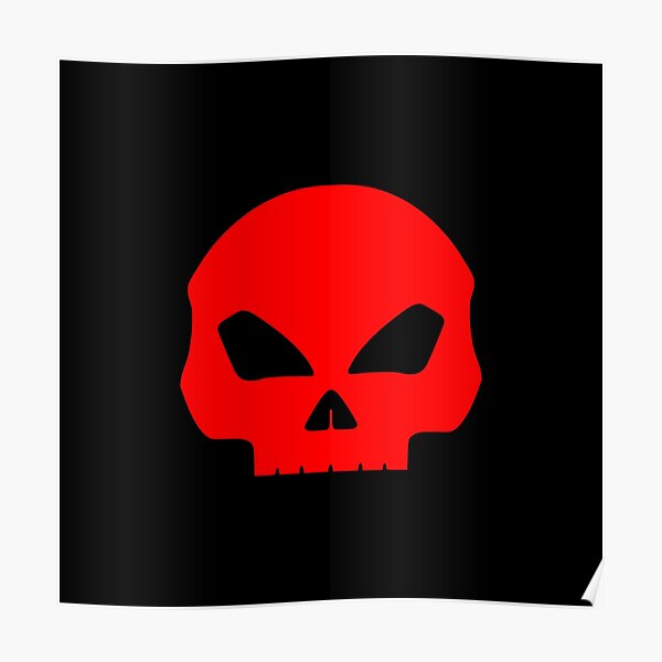 "Red Death Skull on Black" Poster for Sale by Creepyhollow | Redbubble