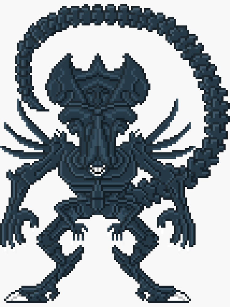 Pegatina «Xenomorph Queen - Aliens Pixel Art» de Gwendal | Redbubble