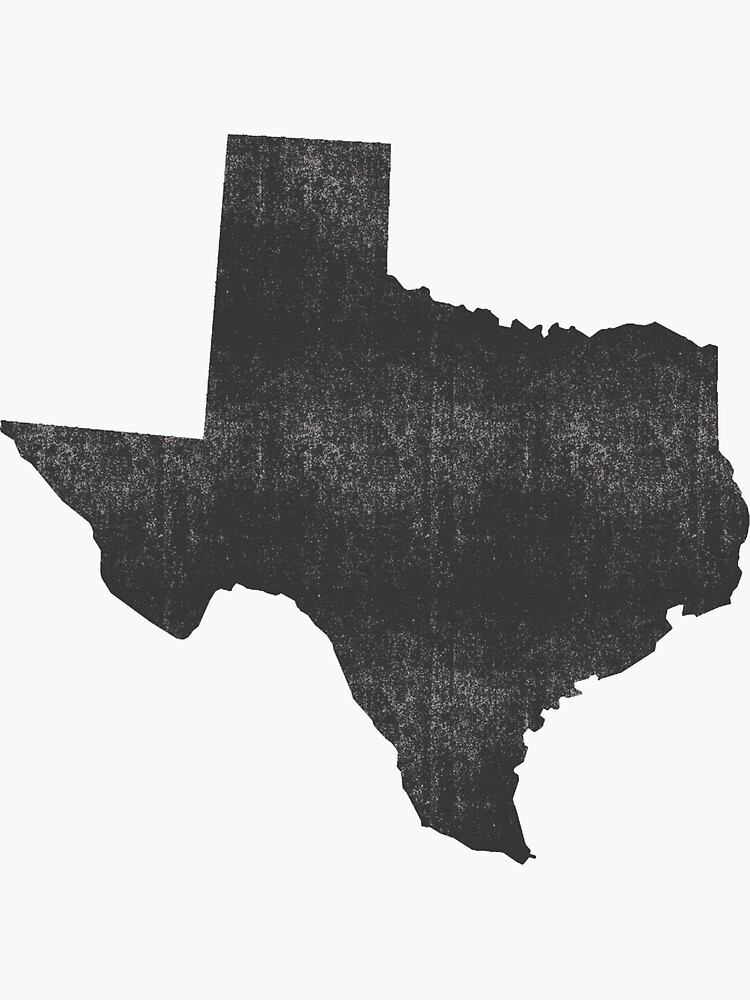 "Grunge Texas State Outline" Sticker by MackenzieMakes | Redbubble