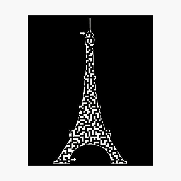 "Eiffel Tower in Paris, France Maze & Labyrinth" Photographic Print by ...