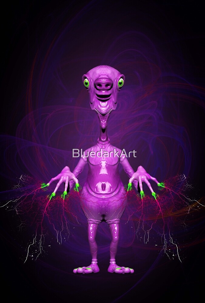 "Pink Alien Monster Telepathic Power" by BluedarkArt | Redbubble
