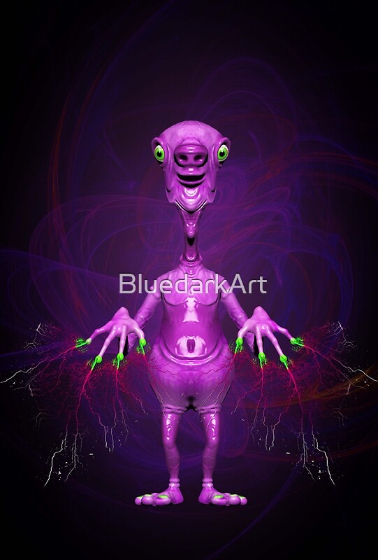 "Pink Alien Monster Telepathic Power" by BluedarkArt | Redbubble