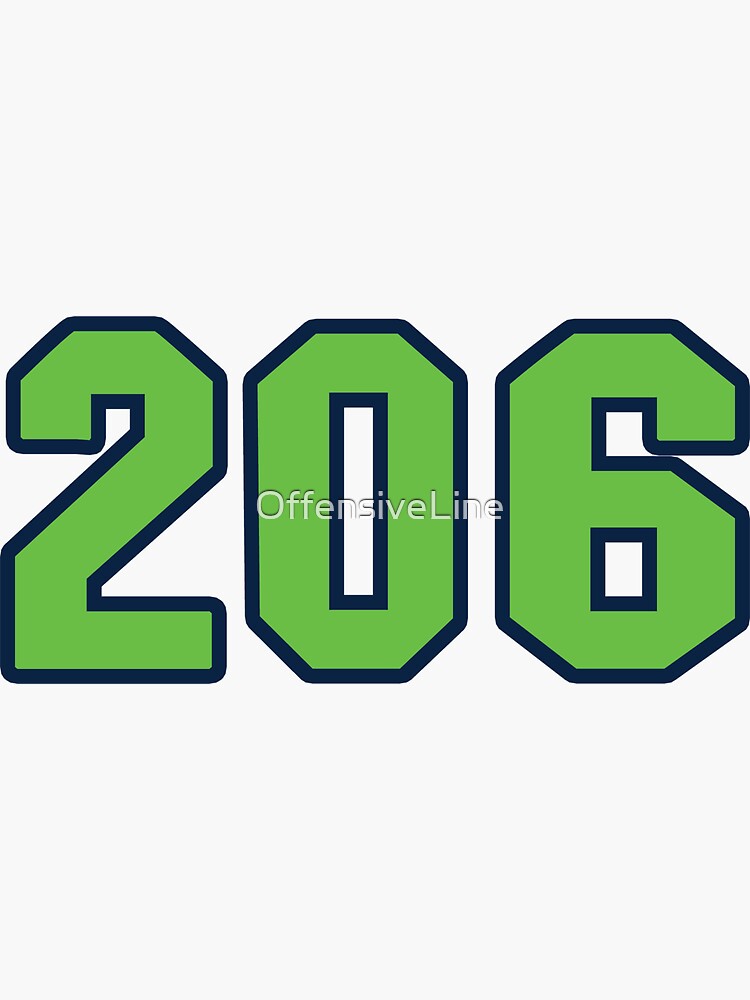 "Seattle LYFE the 206!!!" Sticker for Sale by OffensiveLine | Redbubble