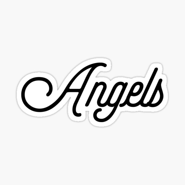 "Angels [Fancy Text]" Sticker for Sale by ElderArt | Redbubble
