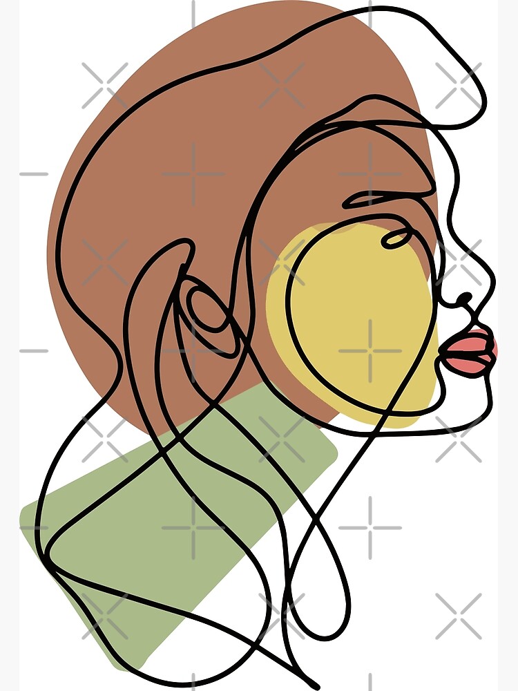 "One Line Drawing - Side Profile " Art Print by JCArti | Redbubble