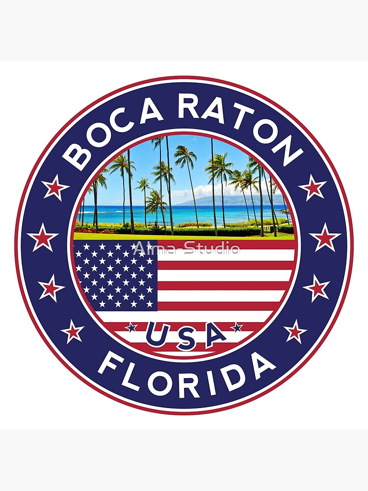 "Boca Raton, Florida, Boca Raton sticker, photo with palm tress" Poster ...