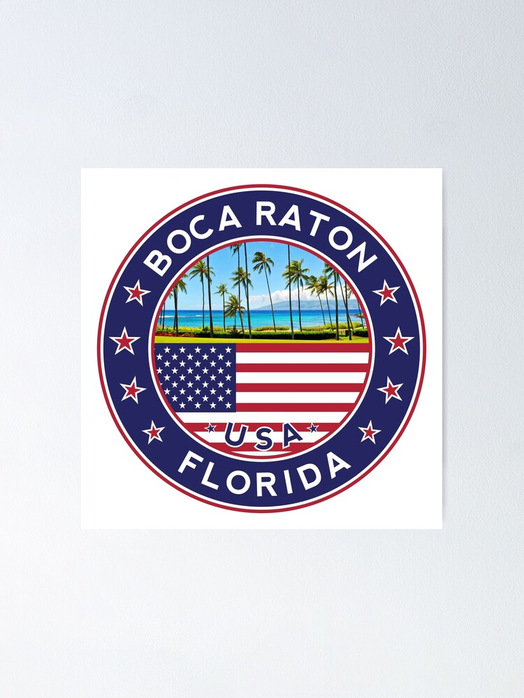 "Boca Raton, Florida, Boca Raton sticker, photo with palm tress" Poster ...