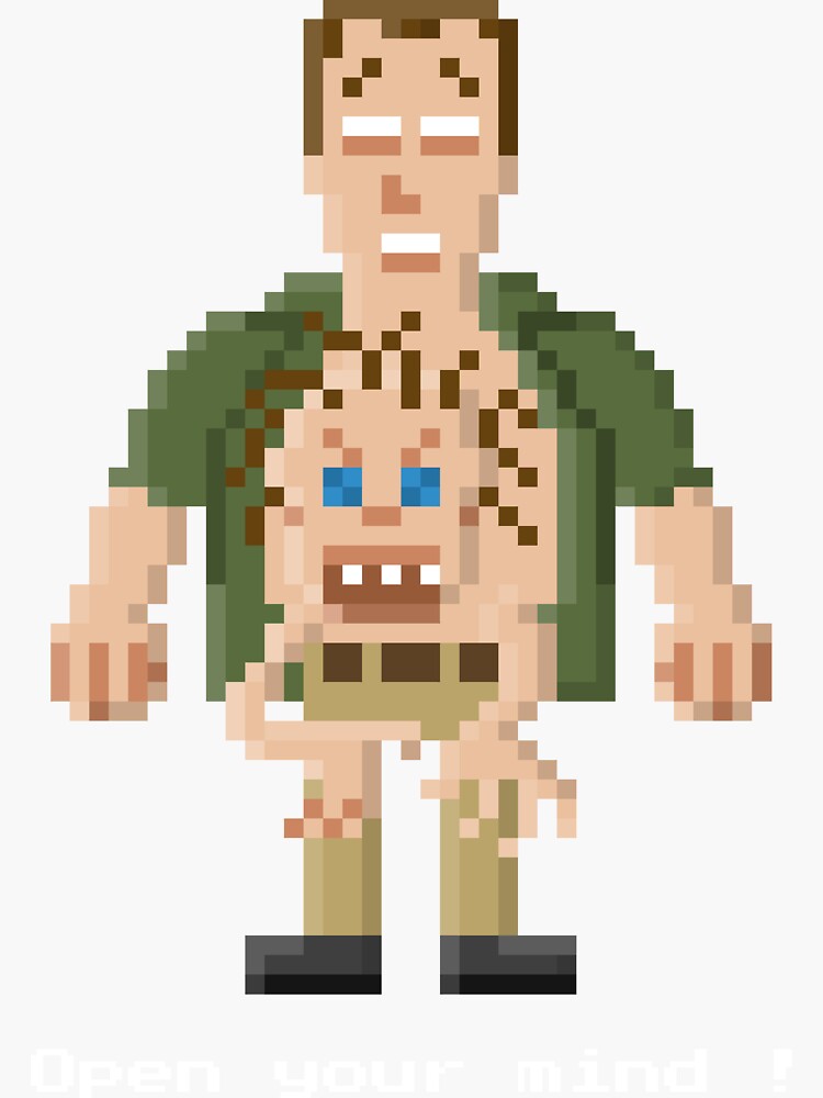 "Kuato - Total Recall Pixel Art" Sticker by Gwendal | Redbubble
