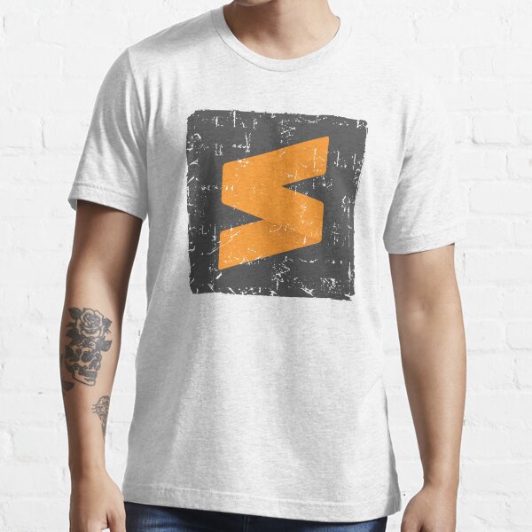"Sublime Text Editor Logo Programming Programmer Grunge T-Shirt" T ...