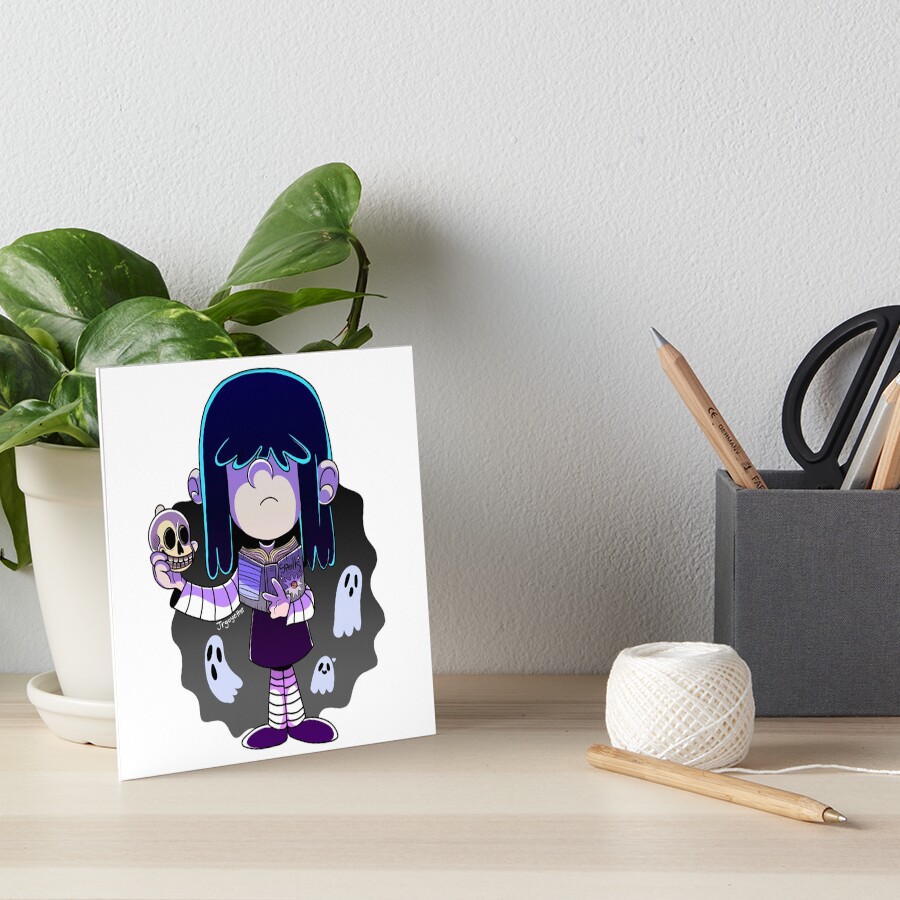 "The Loud House Lucy Loud with Spell book and Skull" Art Board Print by ...