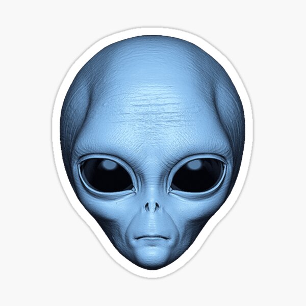 "Old Alien Face" Sticker for Sale by effietyoshida | Redbubble