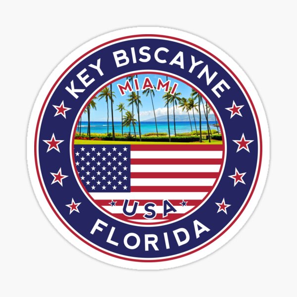 "Key Biscayne Florida, with photo" Sticker by Alma-Studio | Redbubble