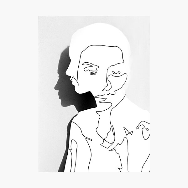 "Portrait (Line Drawing ) " Photographic Print by Dada22 | Redbubble