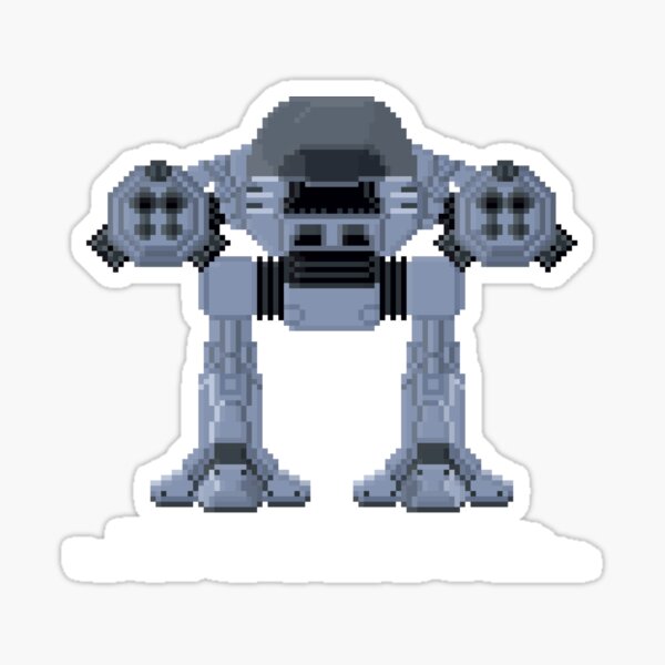"ED209 - Robocop Pixel Art" Sticker by Gwendal | Redbubble