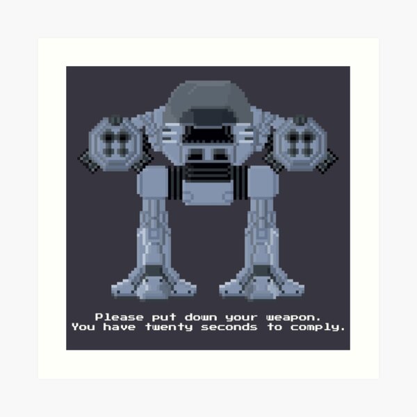 "ED209 - Robocop Pixel Art" Art Print by Gwendal | Redbubble