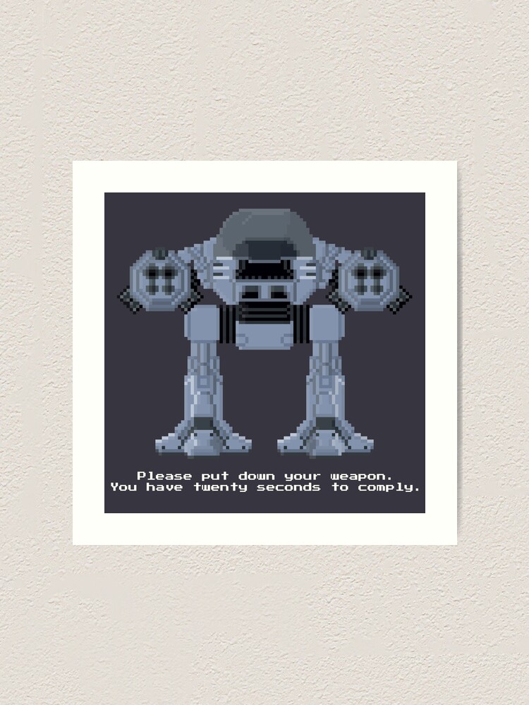 "ED209 - Robocop Pixel Art" Art Print by Gwendal | Redbubble