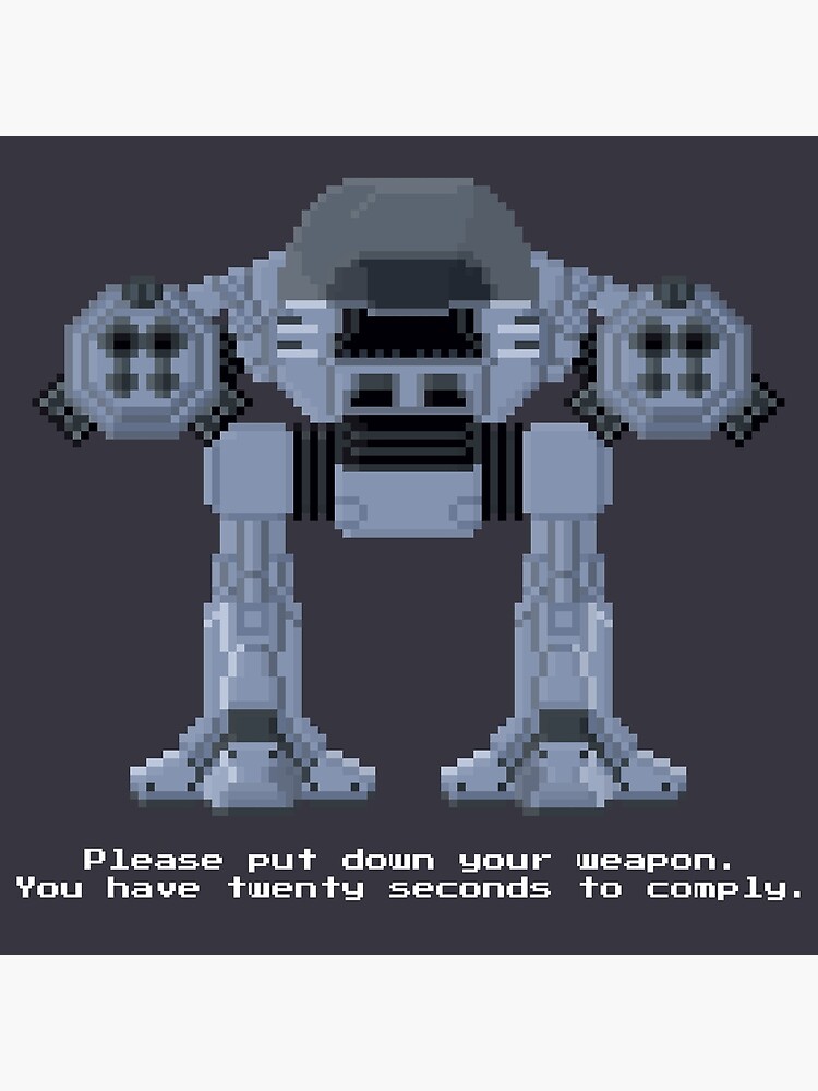 "ED209 - Robocop Pixel Art" Art Print by Gwendal | Redbubble