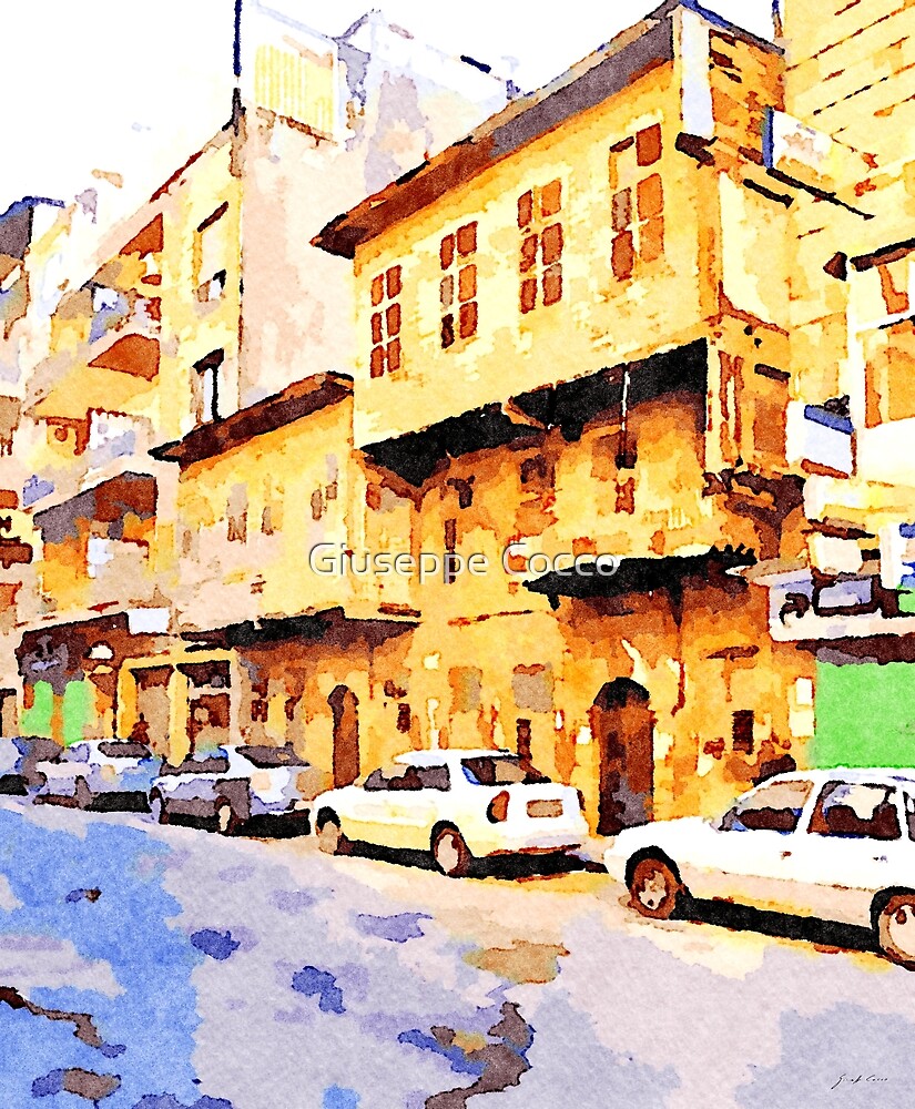 "Aleppo: street car and buildings" by Giuseppe Cocco | Redbubble