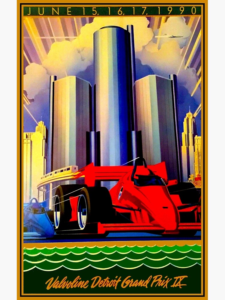 "DETROIT GRAND PRIX ; Vintage Auto Racing Advertising Print" Poster for ...
