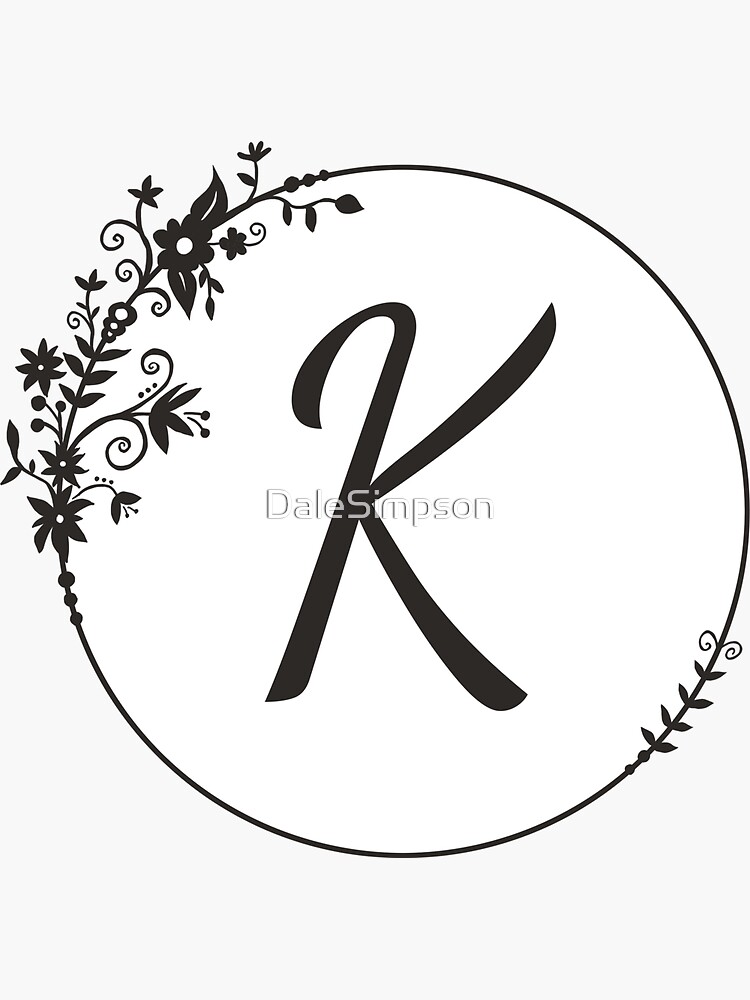 "Initial Letter K" Sticker by DaleSimpson | Redbubble