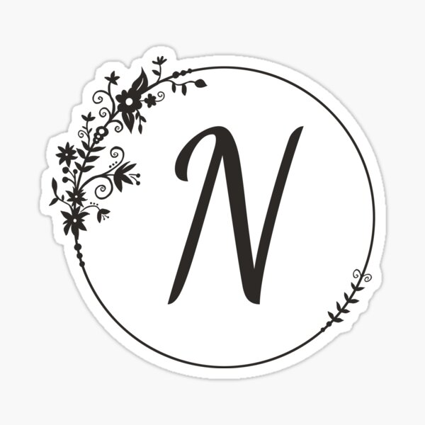 "Initial Letter N" Sticker by DaleSimpson | Redbubble