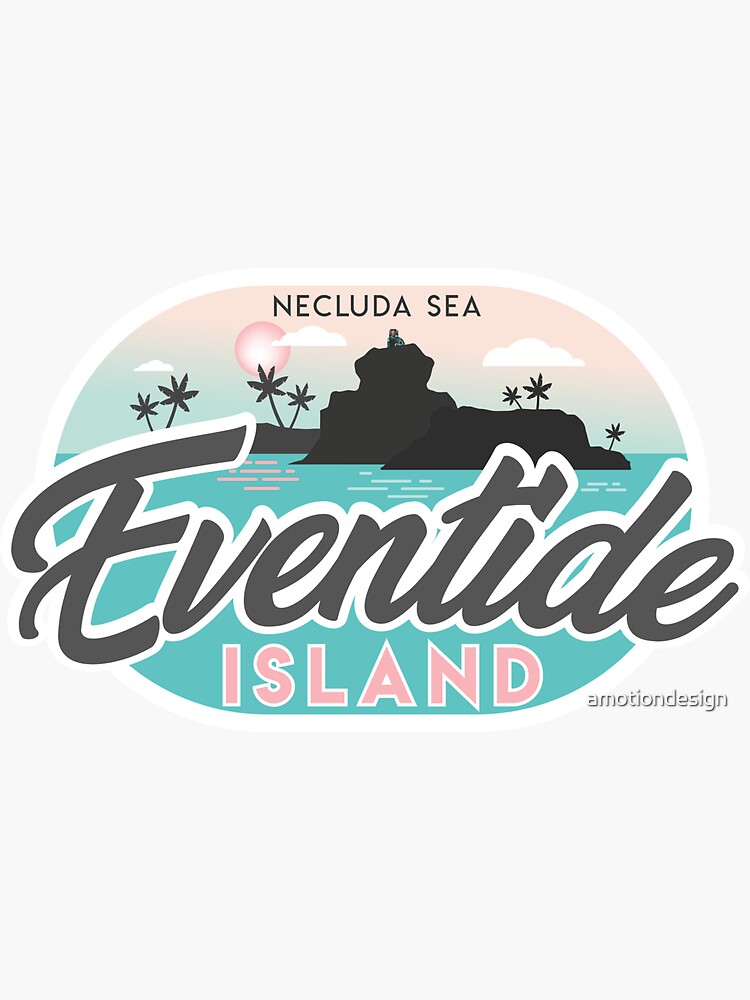 "Eventide Island" Sticker for Sale by amotiondesign | Redbubble