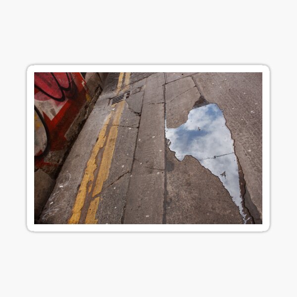 "Dublin lane puddle" Sticker by EstherMoline | Redbubble