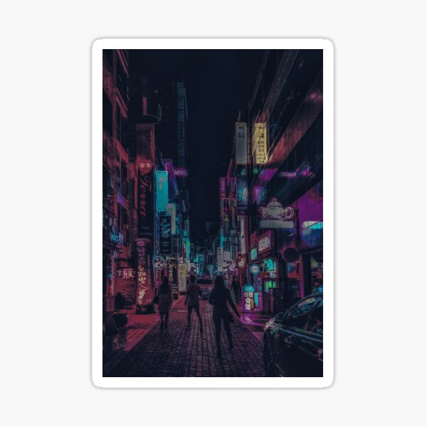 "cyberpunk nights (dark edition)" Sticker for Sale by calinedesign ...