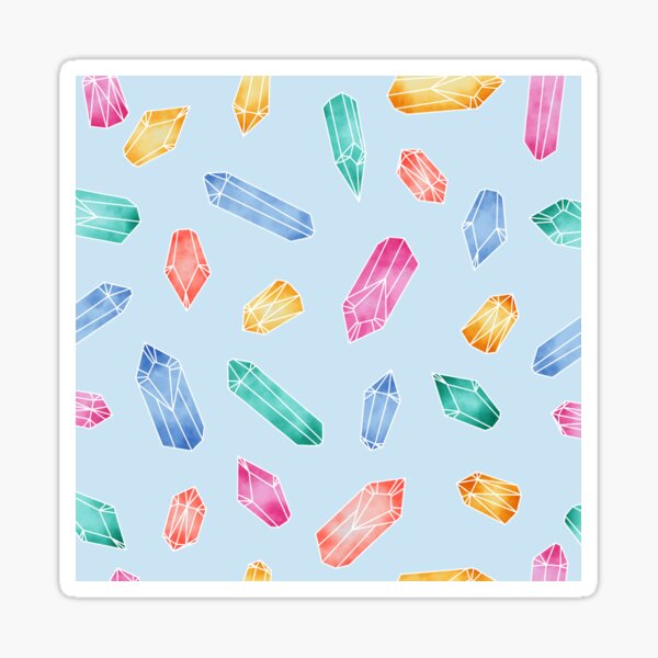 "Crystals pattern - Light Blue" Sticker by PrintablesP | Redbubble