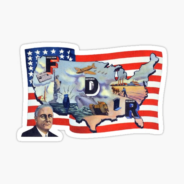 "1941 President Franklin D. Roosevelt" Sticker by historicimage | Redbubble