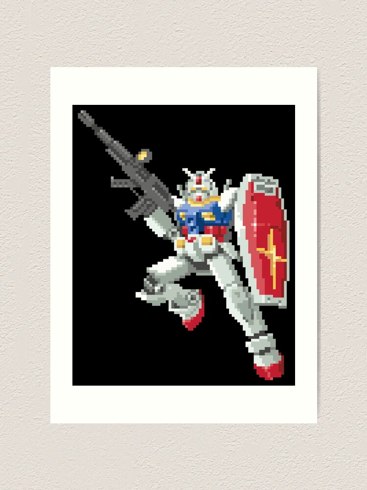"8-bit pixel GUNDAM" Art Print by g-a-m-e-o-v-e-r | Redbubble