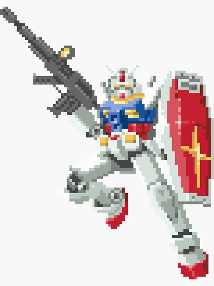 "8-bit pixel GUNDAM" Sticker for Sale by g-a-m-e-o-v-e-r | Redbubble