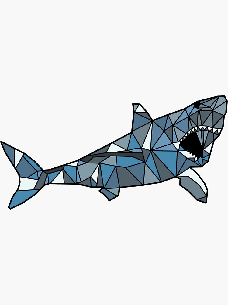 "Geometric Shark Design" Sticker by TGdigital | Redbubble