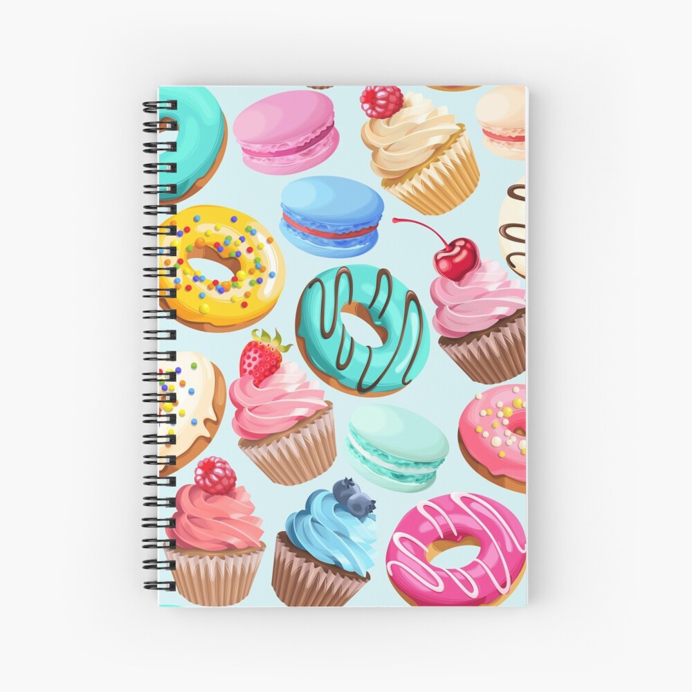"Colorful Retro Donuts & Desserts" Spiral Notebook by newburyboutique ...