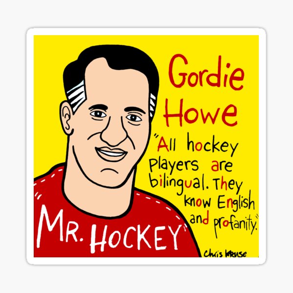 "Gordie Howe Hockey Pop Folk Art" Sticker for Sale by krusefolkart ...