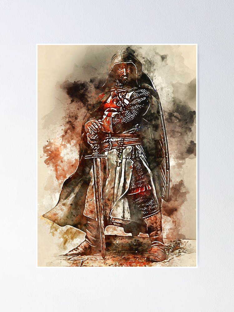 Poster « Chevalier Templier Ancien », par ErianAndre | Redbubble