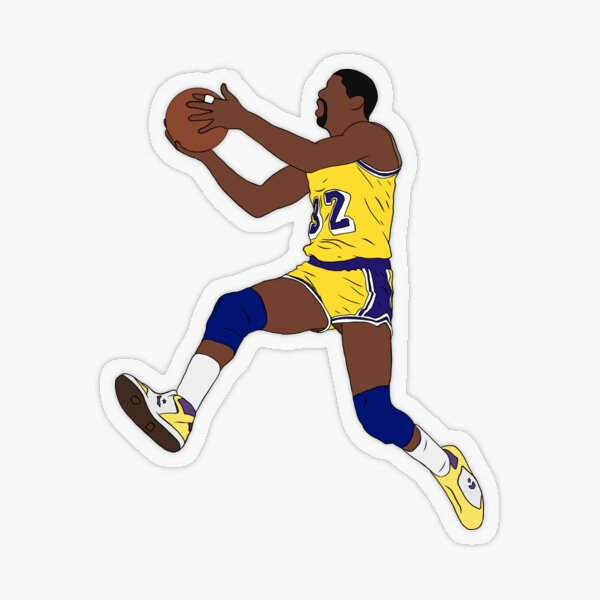 "Magic Johnson Layup" Sticker by RatTrapTees | Redbubble