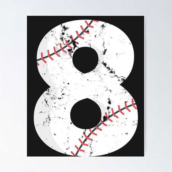 "8 Birthday Baseball Vintage Number #8" Poster for Sale by melsens ...