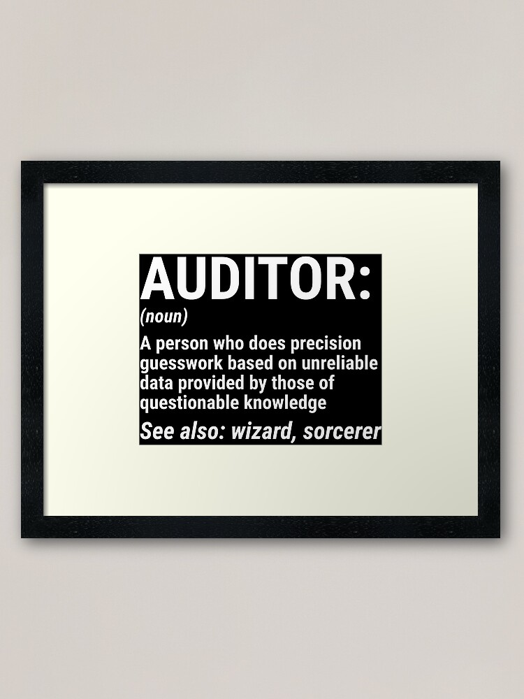 "Funny Auditor Definition Accountant Wizard T-shirt" Framed Art Print ...