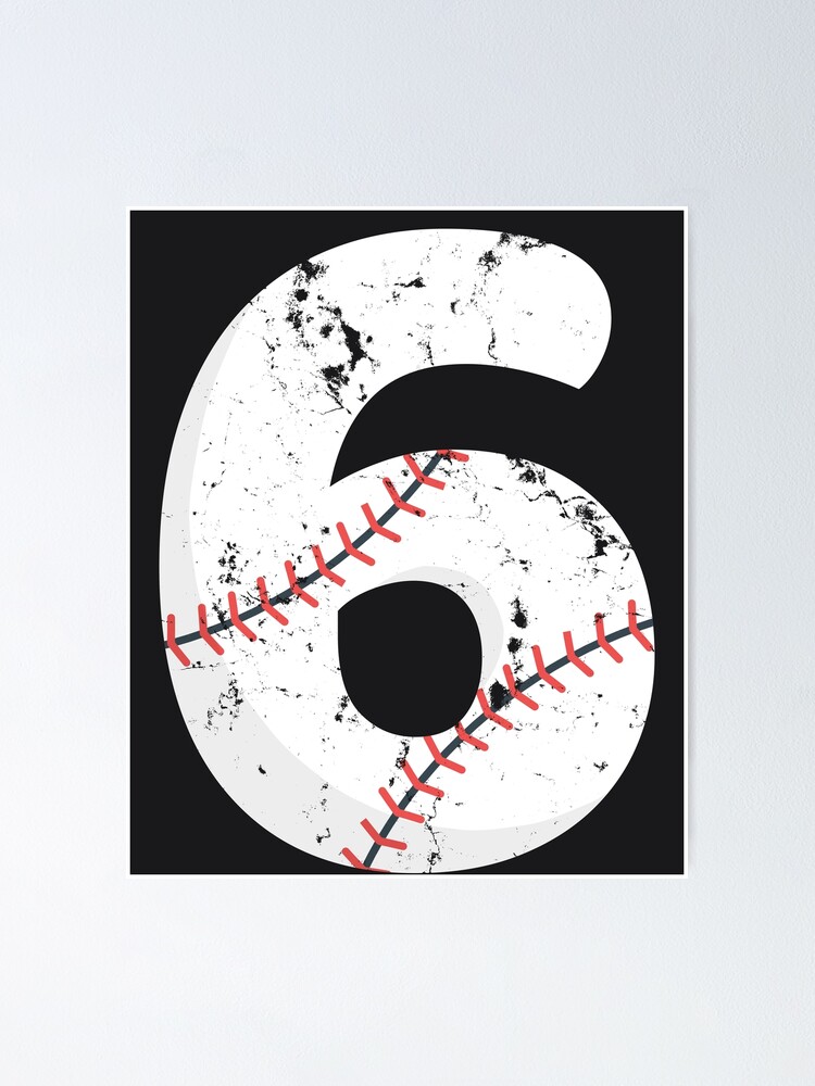 "6th Birthday Baseball Vintage Number #6" Poster for Sale by melsens ...