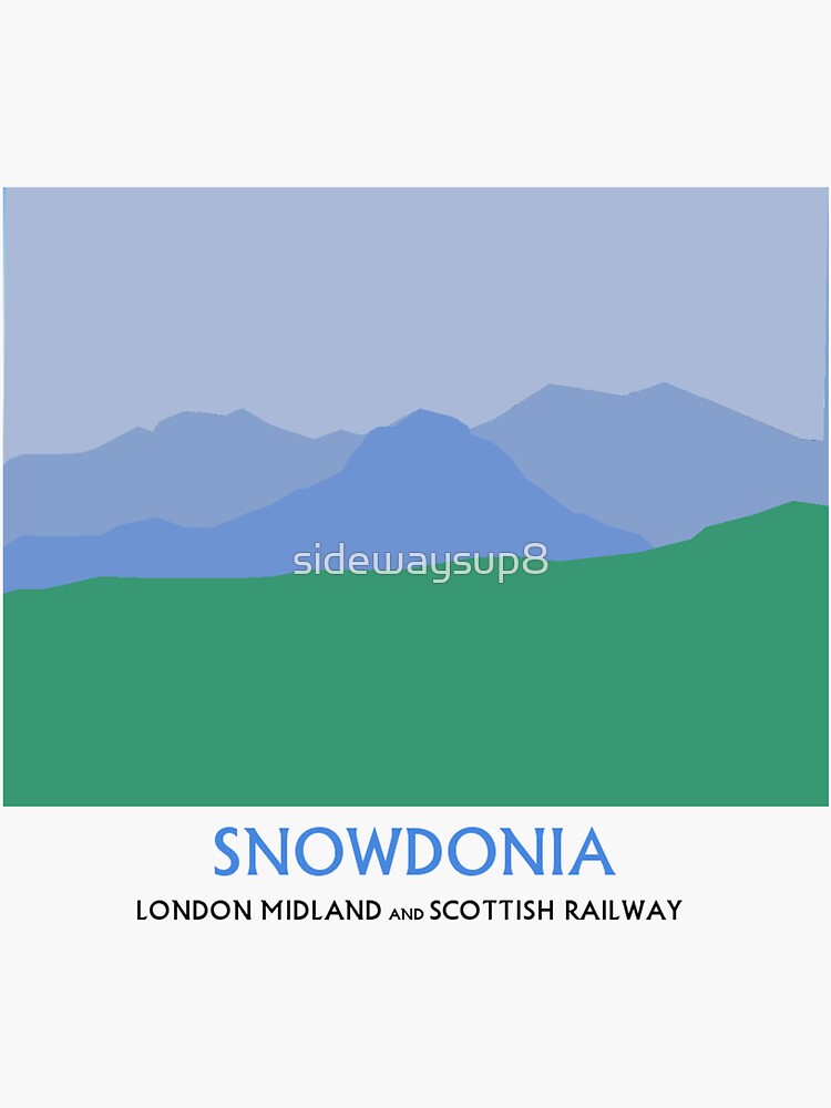 "Snowdonia Vintage Railway Poster" Sticker by sidewaysup8 | Redbubble
