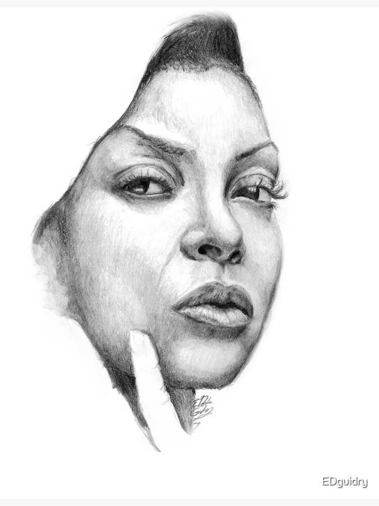 "Hand Drawn Portrait Taraji P Henson " Art Print by EDguidry | Redbubble