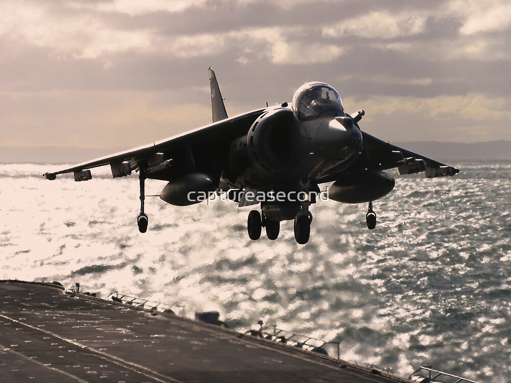 "Harrier landing" by captureasecond | Redbubble