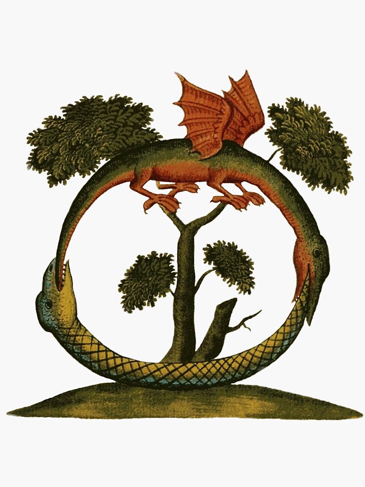 "Double Ouroboros" Sticker for Sale by WindsofJupiter | Redbubble