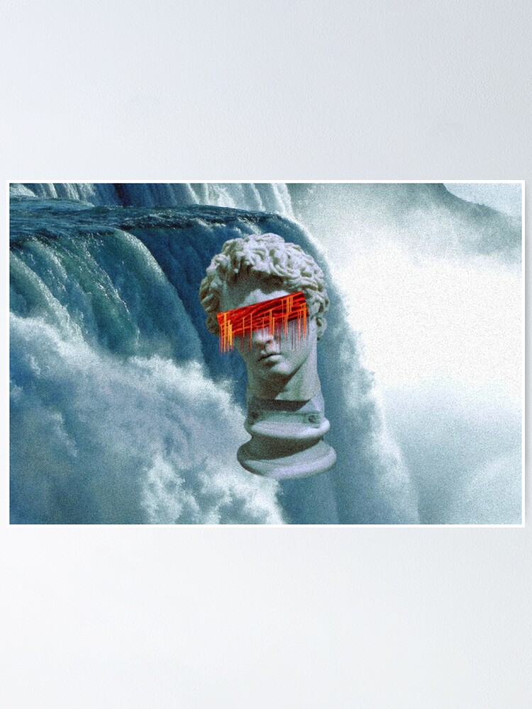 "Vaporwave waterfall" Poster by madharka | Redbubble