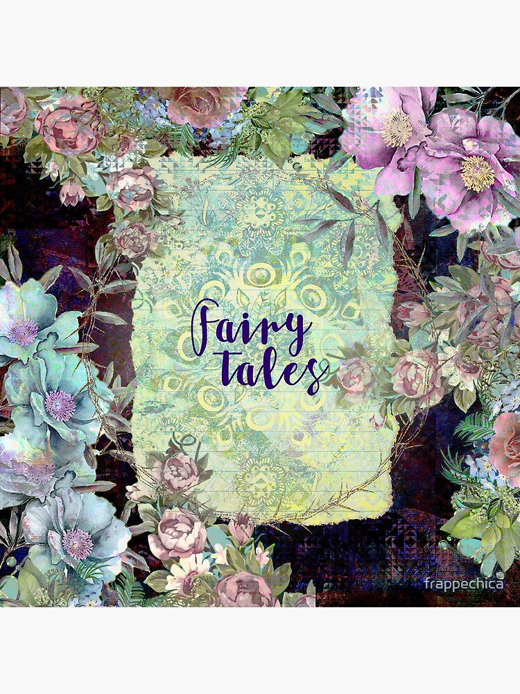 "Fairy Tales Floral Fantasy Scroll" Art Print by frappechica | Redbubble