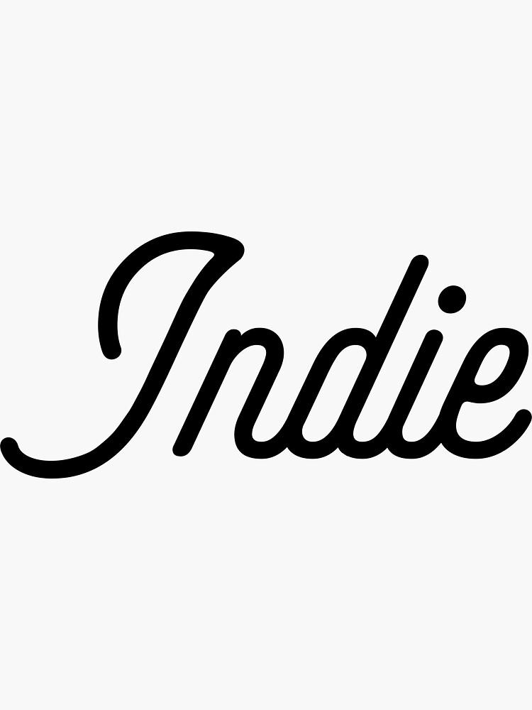 "Indie [Fancy Text]" Sticker by ElderArt | Redbubble