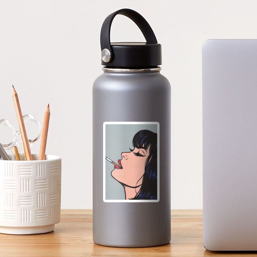 "Smoking Girl" Sticker for Sale by turddemon | Redbubble