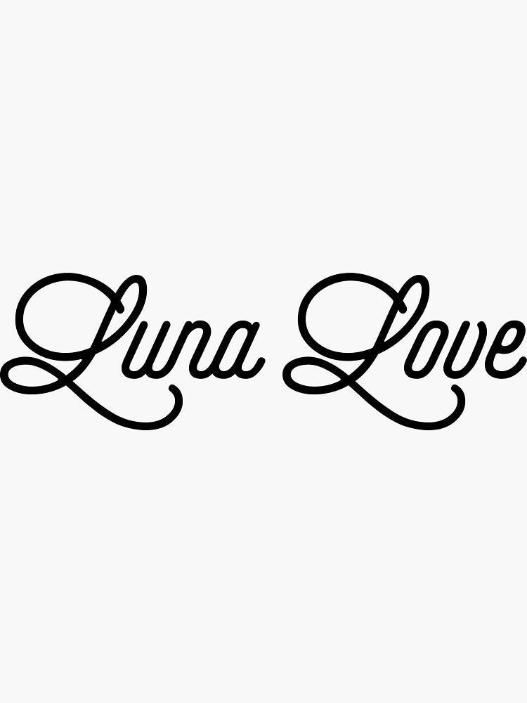 "Luna Love [Fancy Text]" Sticker for Sale by ElderArt | Redbubble